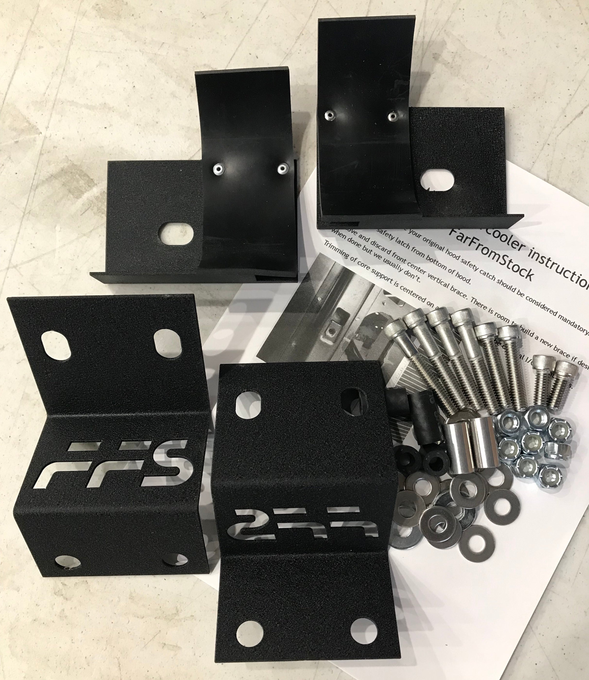 First Gen Cummins Mishimoto intercooler install kit.